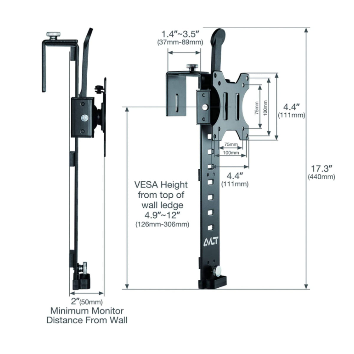 Cubicle Monitor Mount for Computer Monitor up to 32'', Partition Monit ...